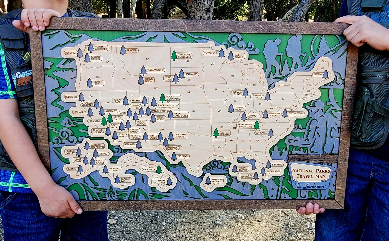 National Park Map Family Gift Hiking Gift Outdoors - Etsy