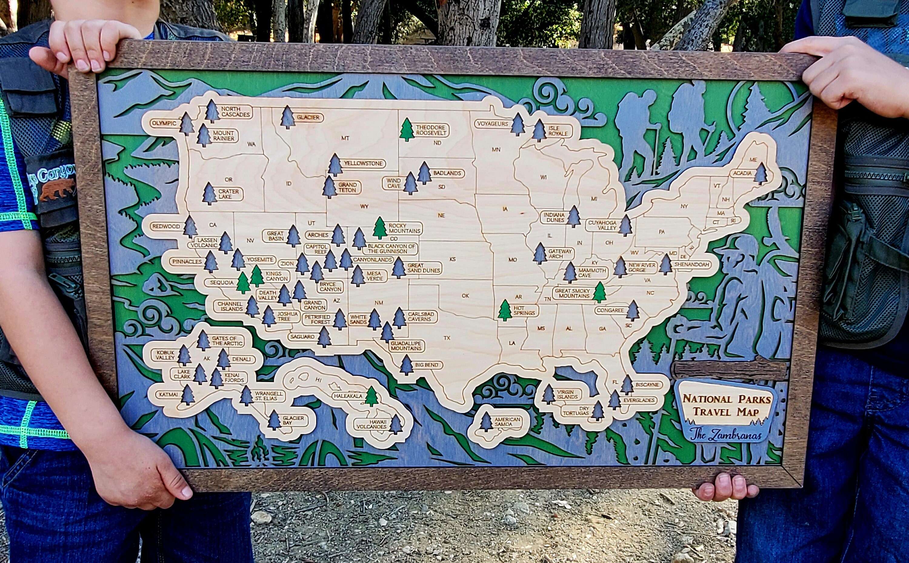 National Park Map Family Gift Hiking Gift Outdoors - Etsy