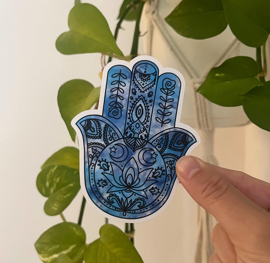 Hamsa Sticker, Sticker for Laptop, Water Bottle Sticker, Hand of Fatima ...