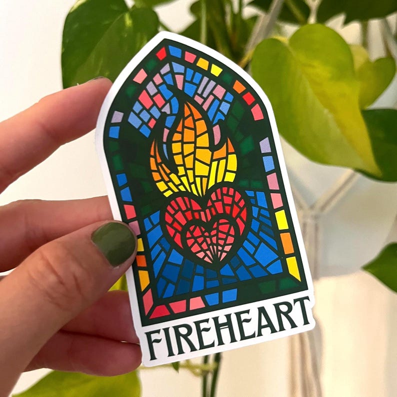 Fireheart Throne of Glass Sticker, Sarah J Maas Quote Sticker, Bookish ...