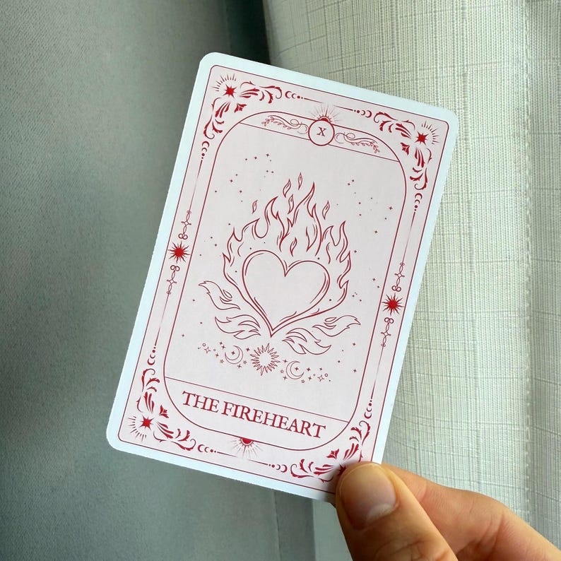 Throne of Glass Sticker, Fireheart Tarot Card Sticker, Sarah J Maas ...