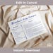 Editable Recipe Card Template, Handwritten Personalized Recipe Card ...