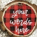 Custom Buffalo Plaid Ornament With Hand Lettered Words, Your Words Here ...