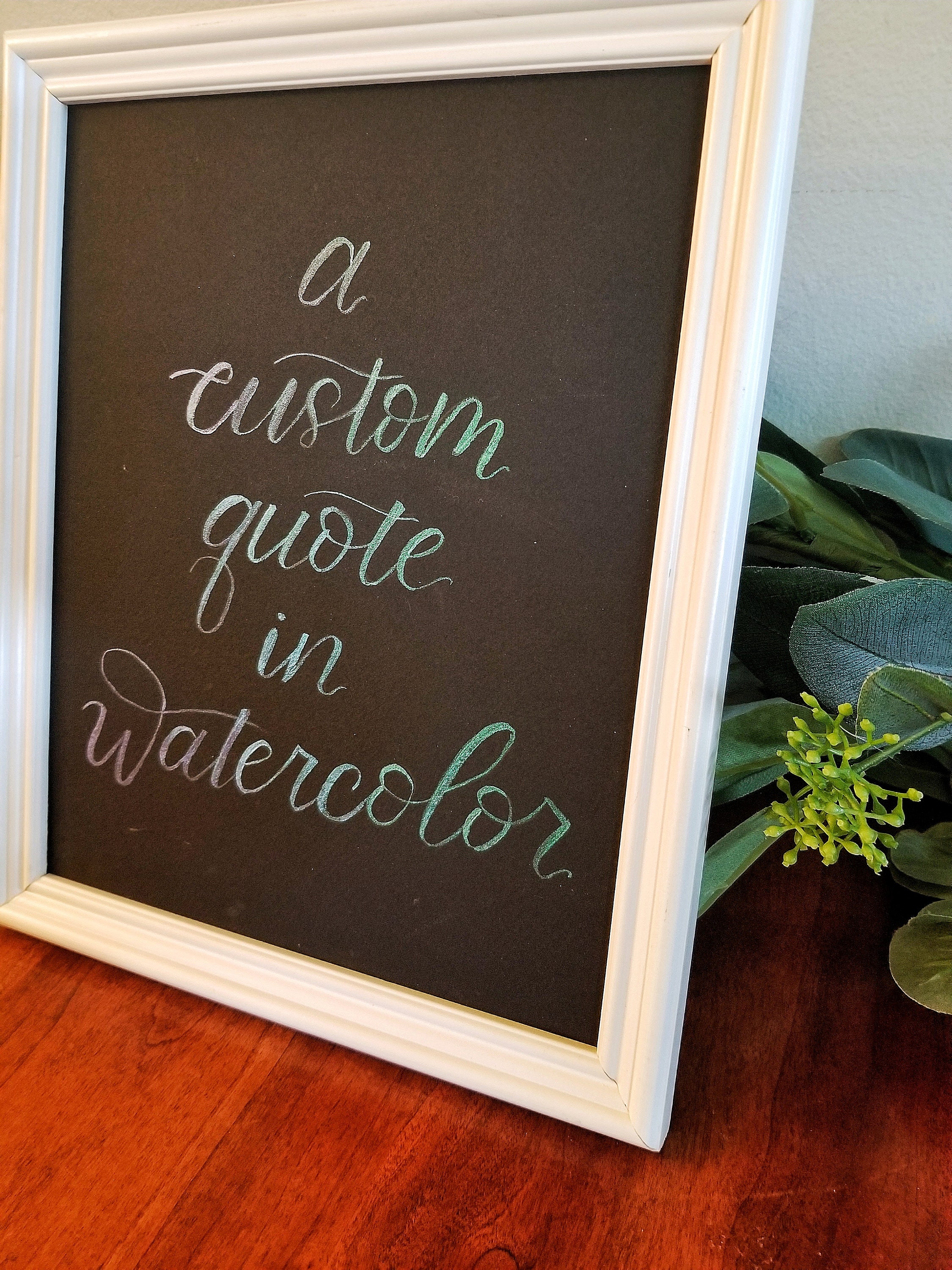 Custom Quote in Watercolor With Black Paper, Handpainted Quote ...