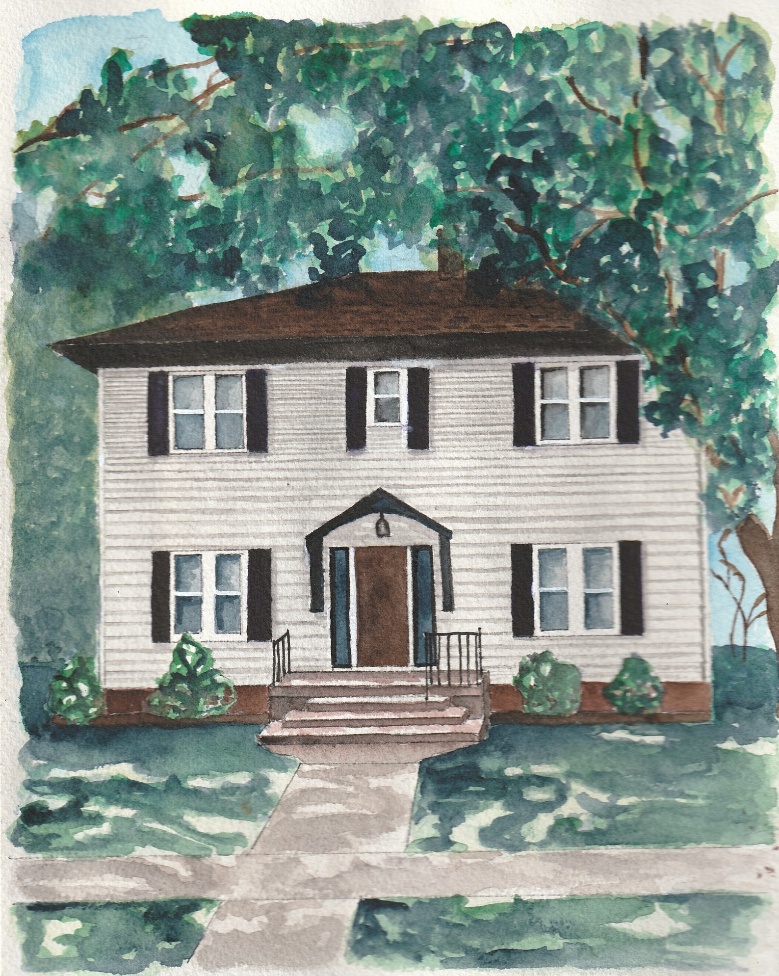 Custom Watercolor House Portrait From Photo, First Home Painting ...