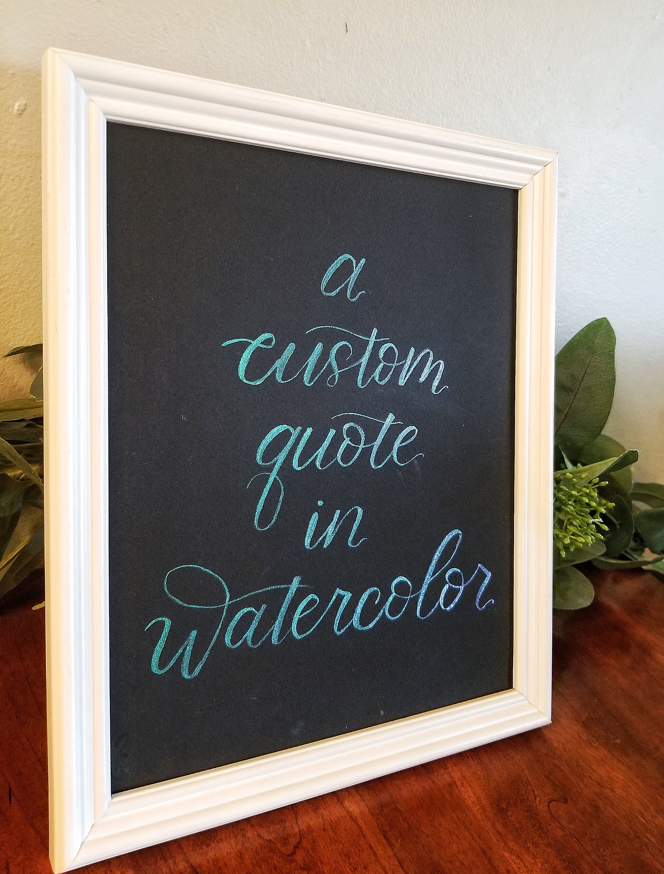 Custom Quote in Watercolor With Black Paper, Handpainted Quote ...