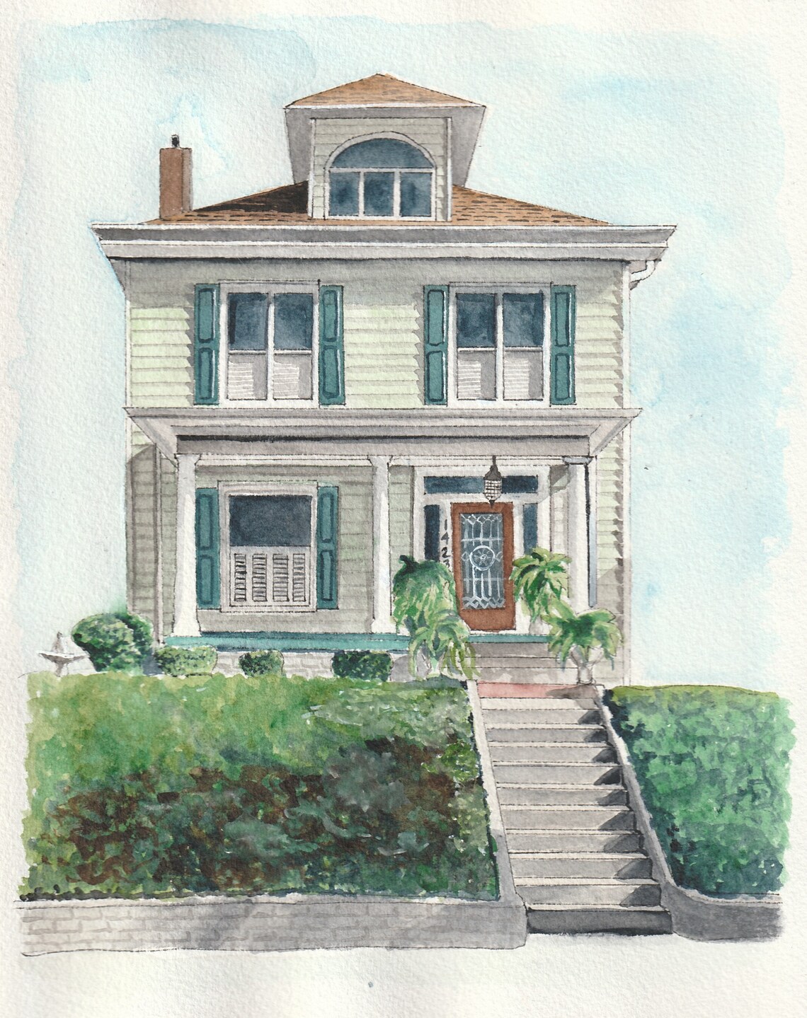 Custom Watercolor House Portrait From Photo, First Home Watercolor ...