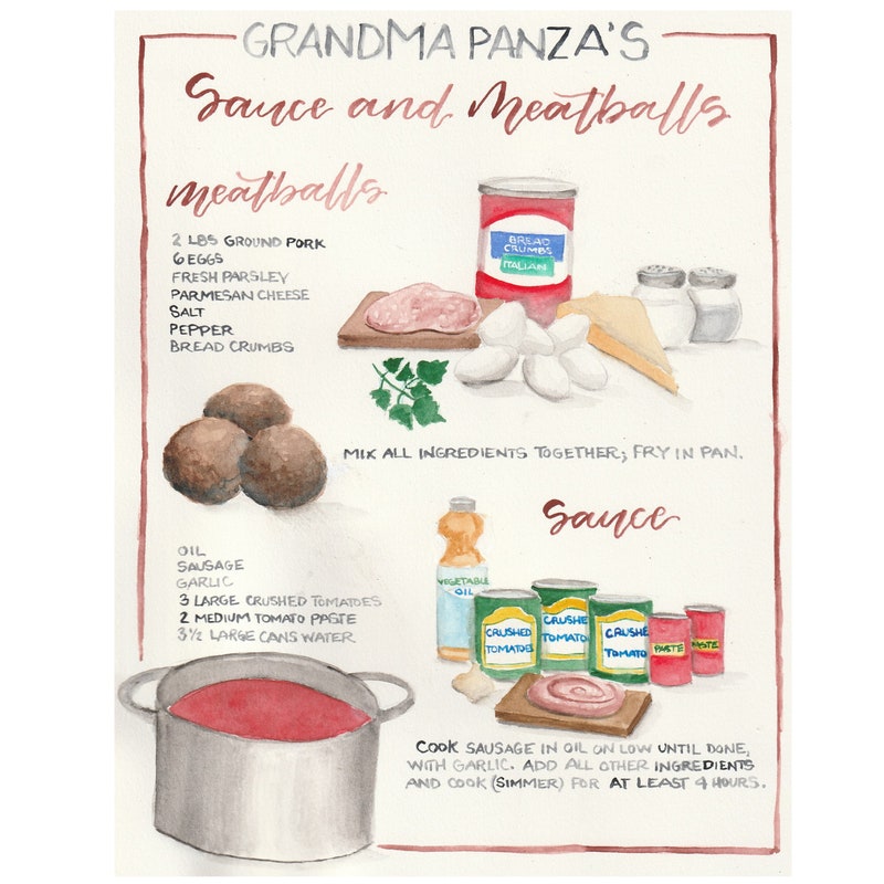 Recipe Illustration - Etsy