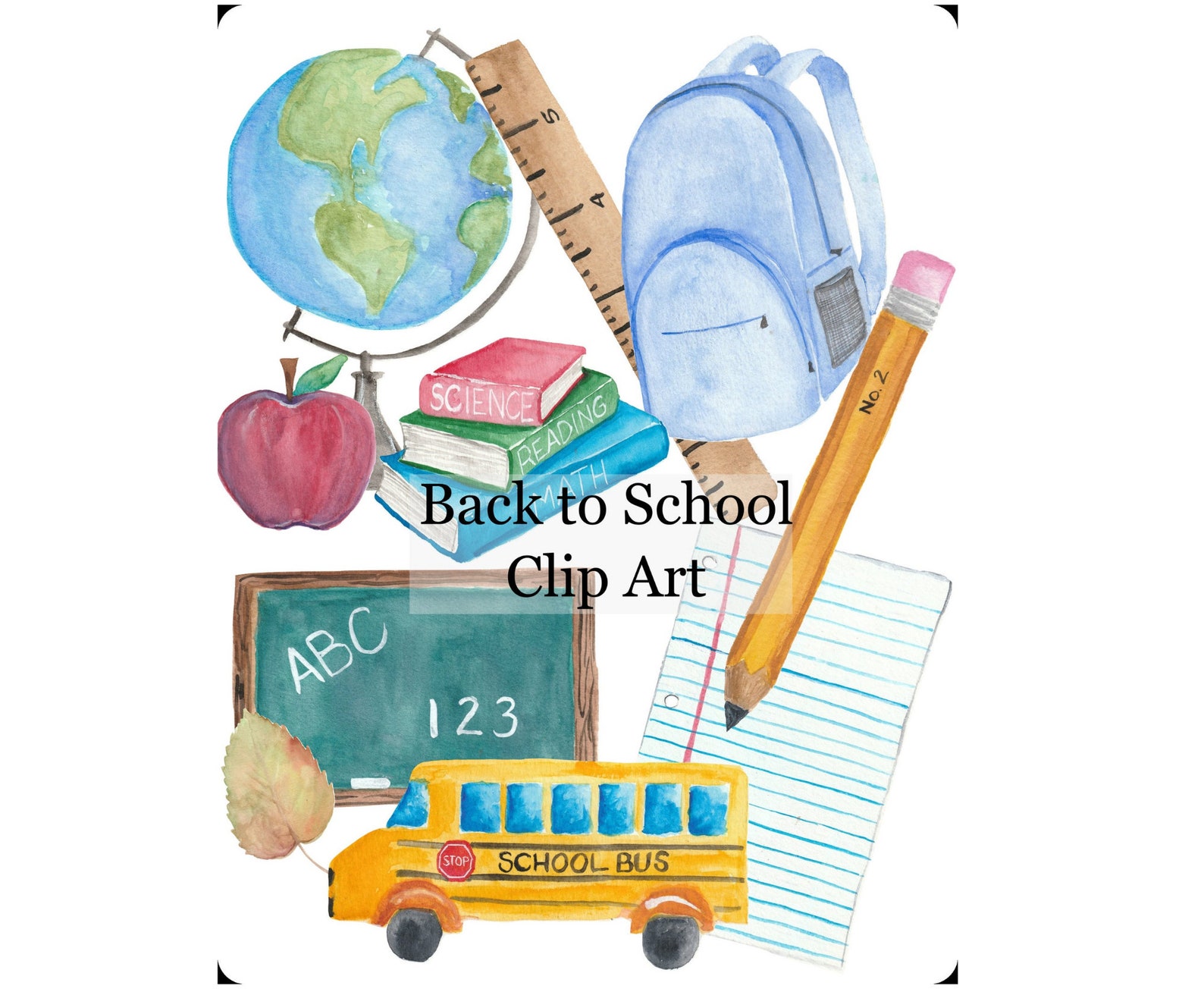 Back to school clipart commercial use first day of school | Etsy