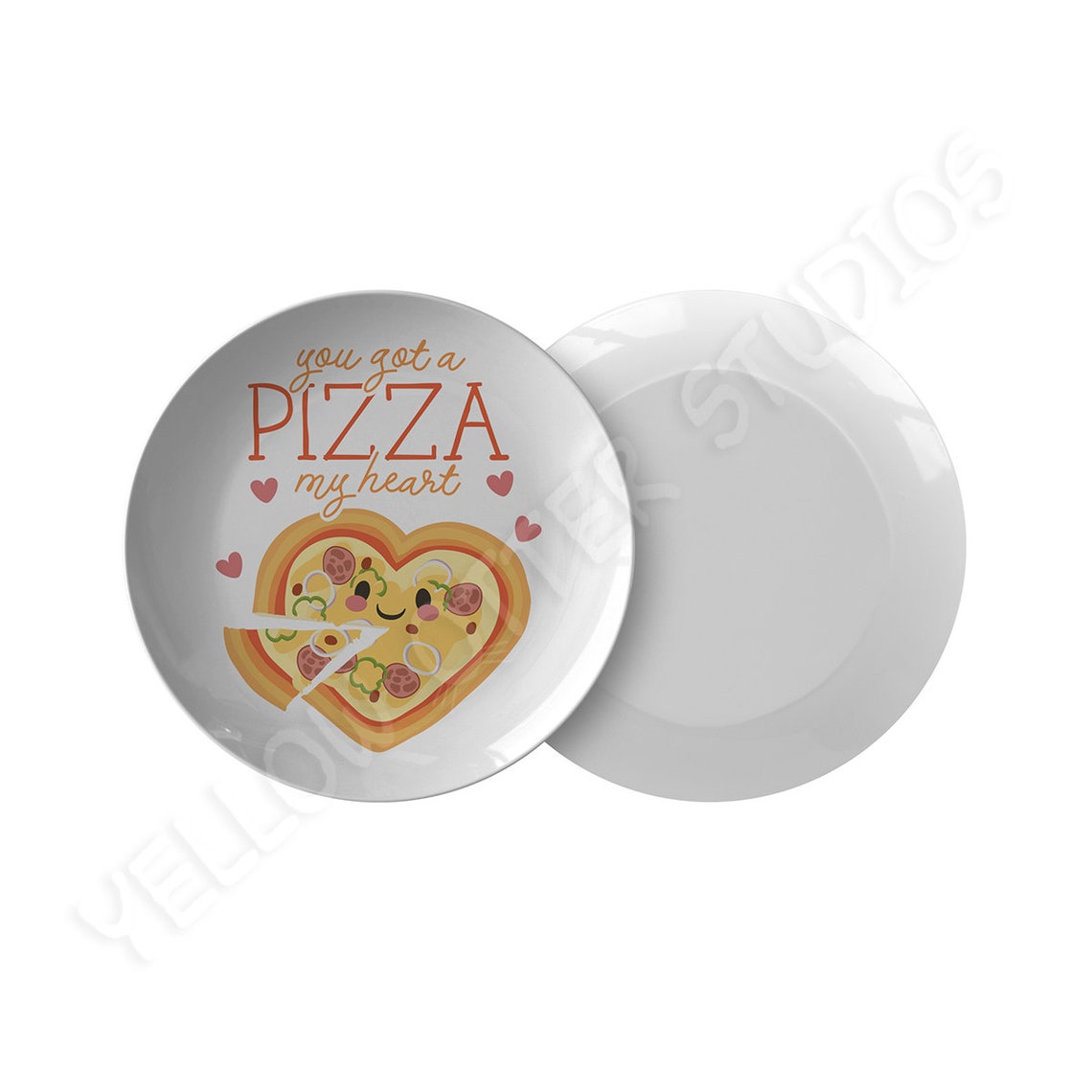 Pizza Dinner Plate You Got A Pizza My Heart Cute Pizza | Etsy