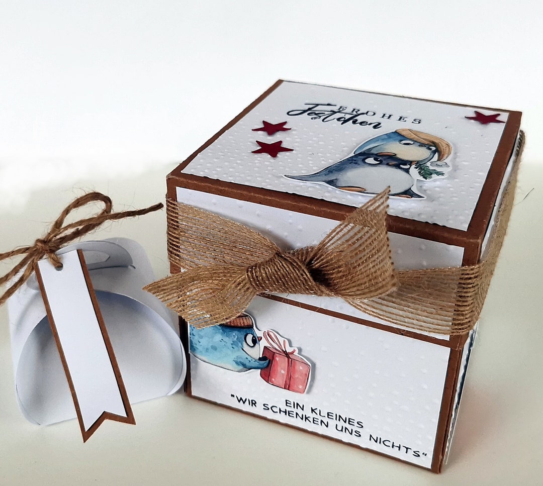 Cute Explosion Box With Small Box of Personalized Penguins - Etsy