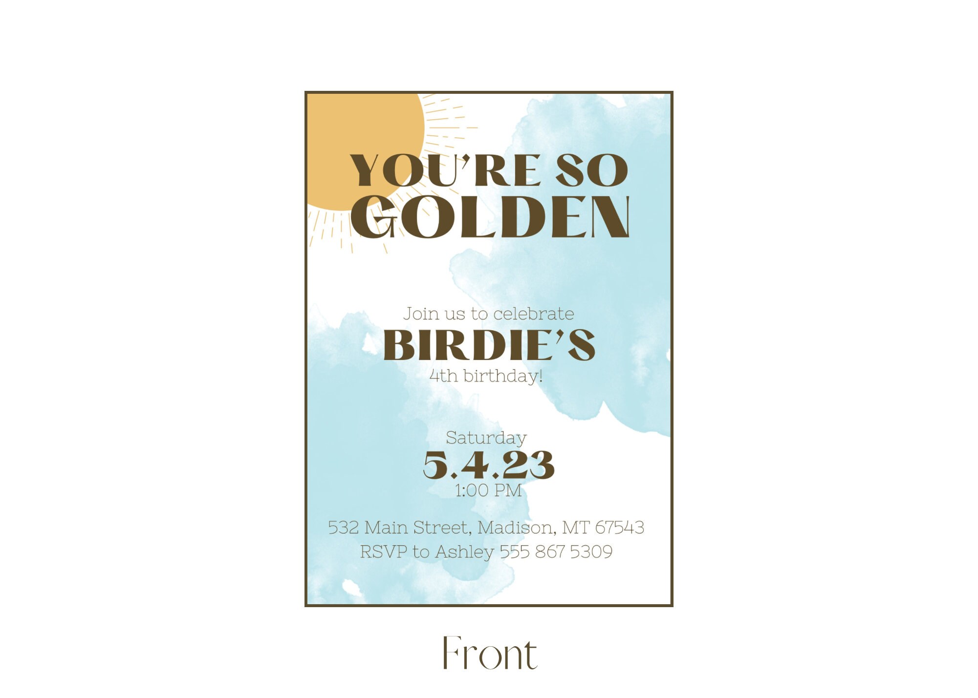 You're so Golden Birthday Party Invitation - Digital Download ...