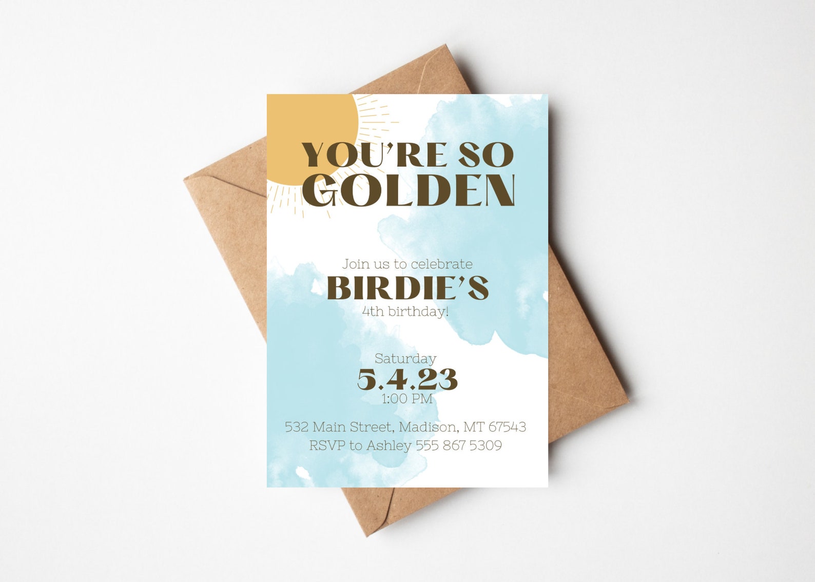 You're so Golden Birthday Party Invitation - Digital Download ...