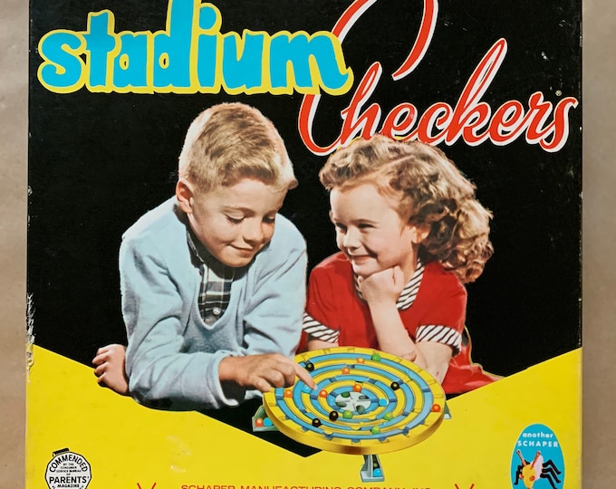 Vintage Stadium Checkers Marble Game - Etsy