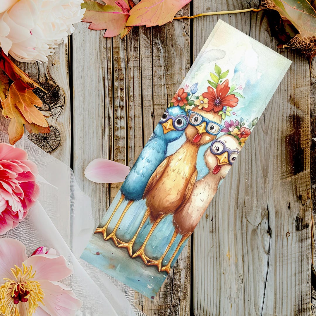 Farmhouse Chicken Bookmarks, Watercolor Bookmarks, Chicken Bookmarks ...