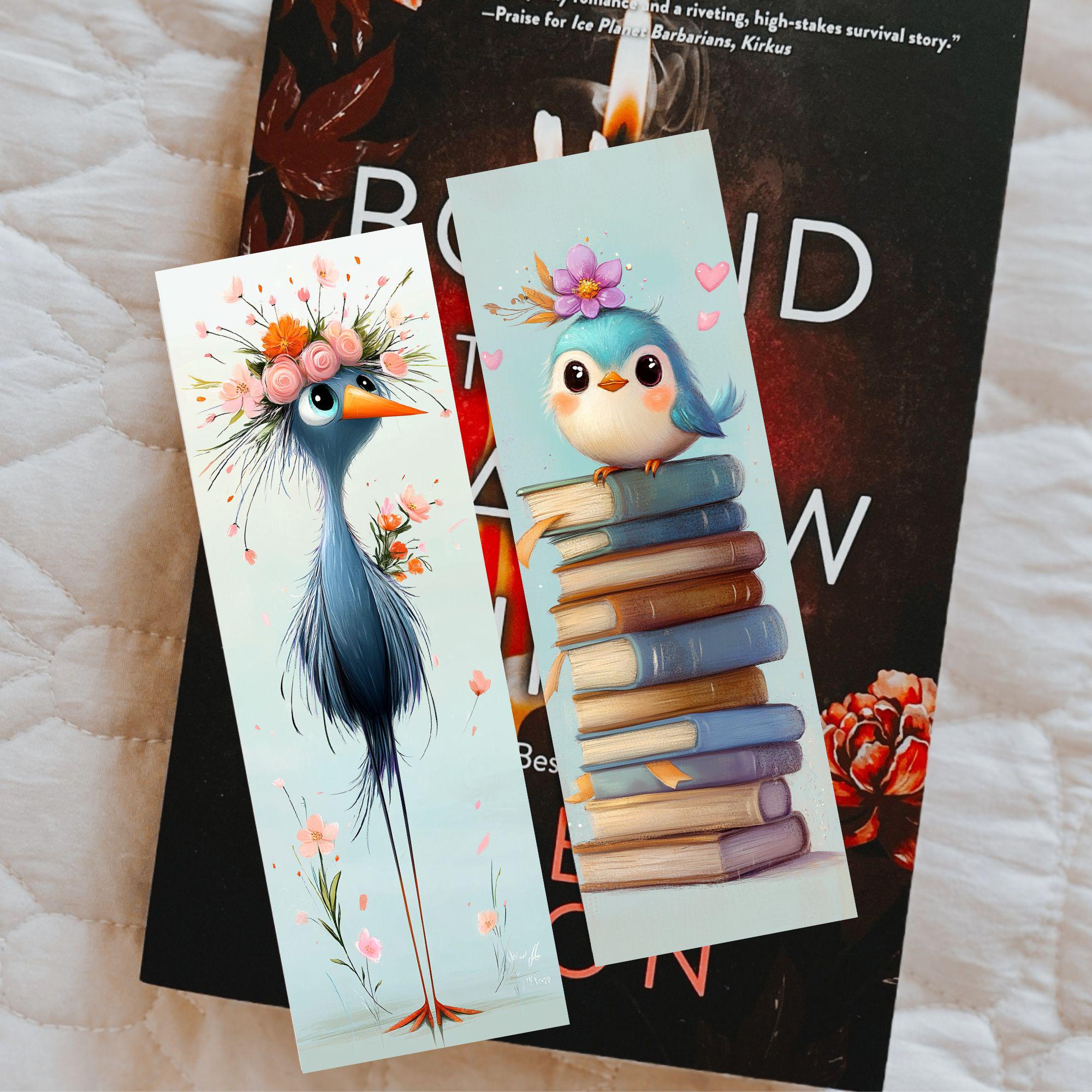 Whimsical Bird Bookmark, Laminated Bookmark, Readers Gift - Etsy