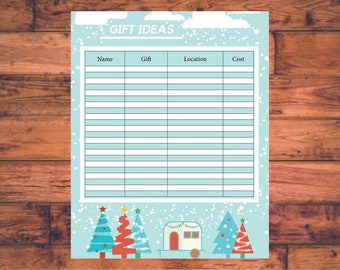 Christmas Gift List PDF Printable File Instant Digital Download - Etsy