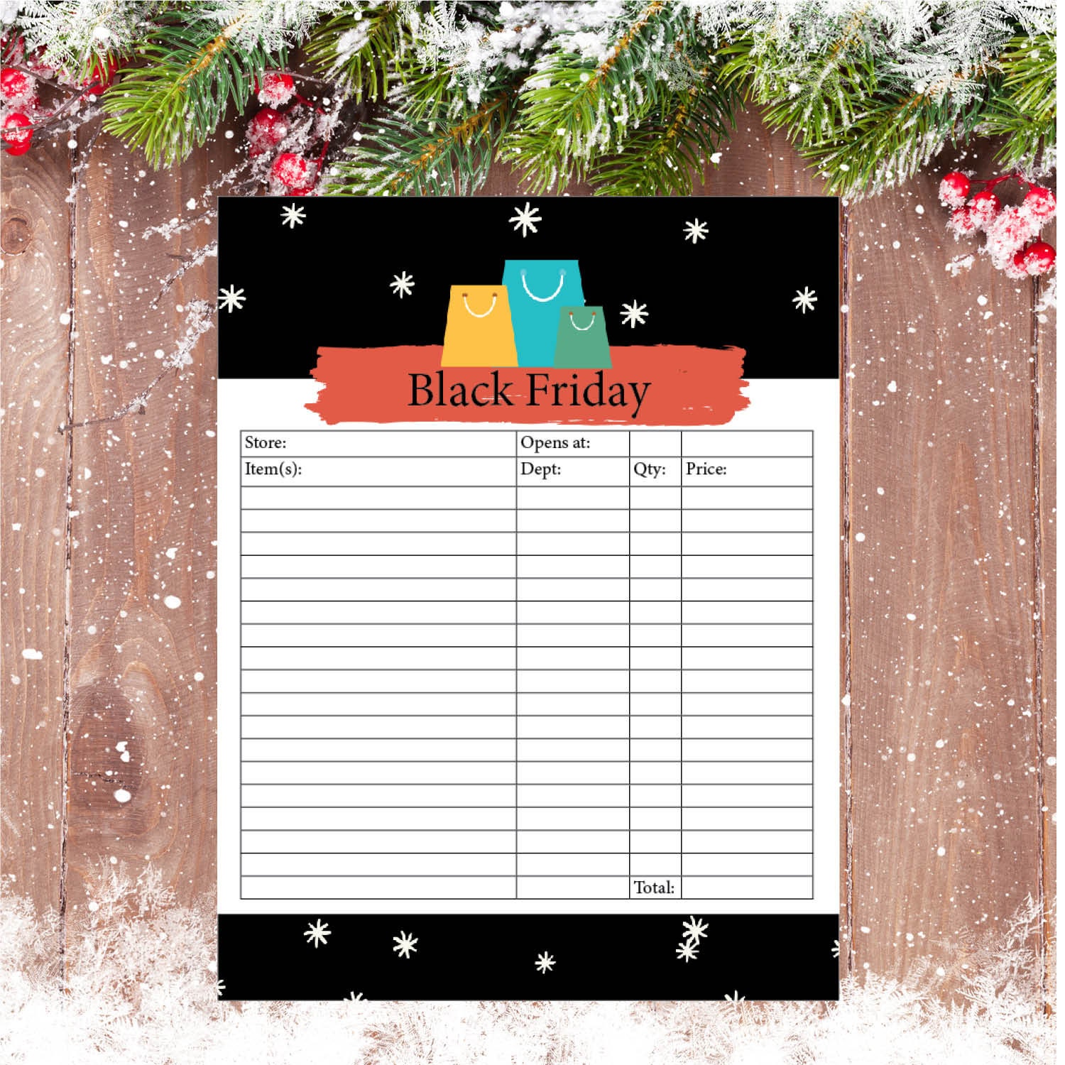 Black Friday Shopping Organizer - Etsy