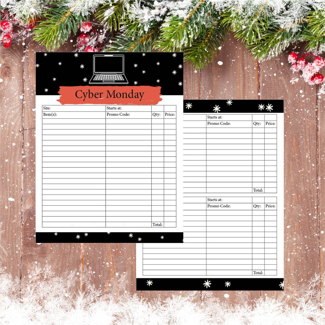 Cyber Monday Planner - Etsy