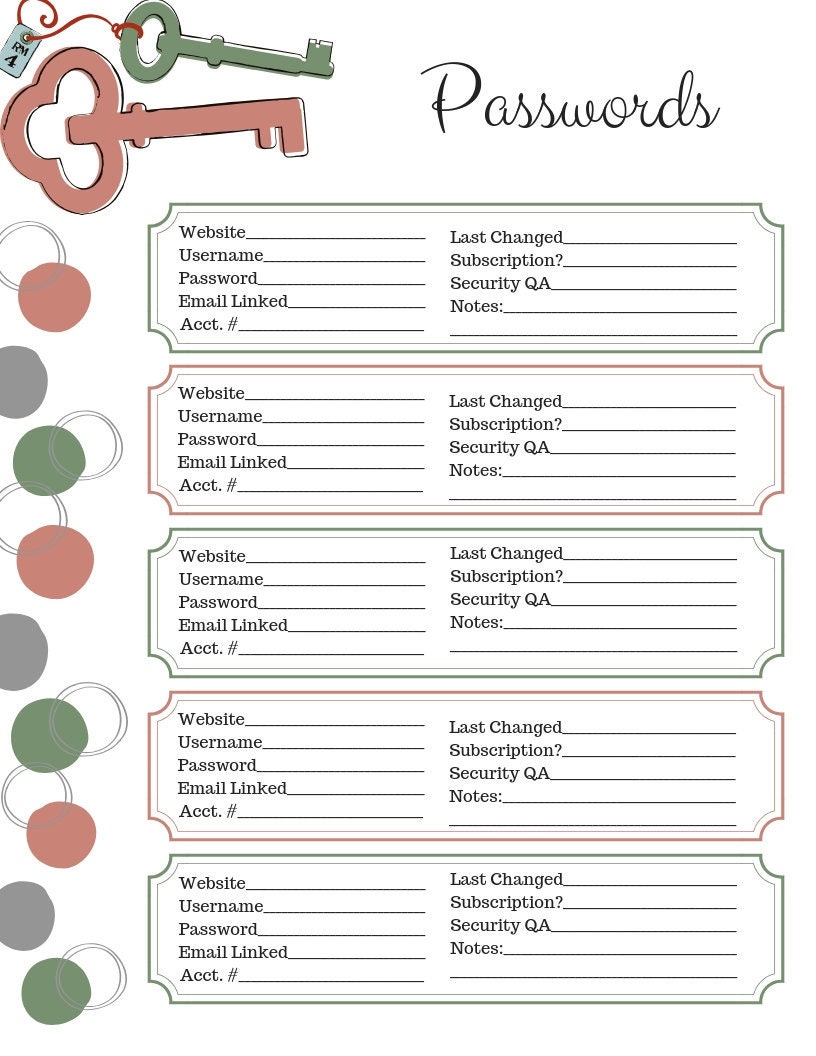Password Key - Etsy