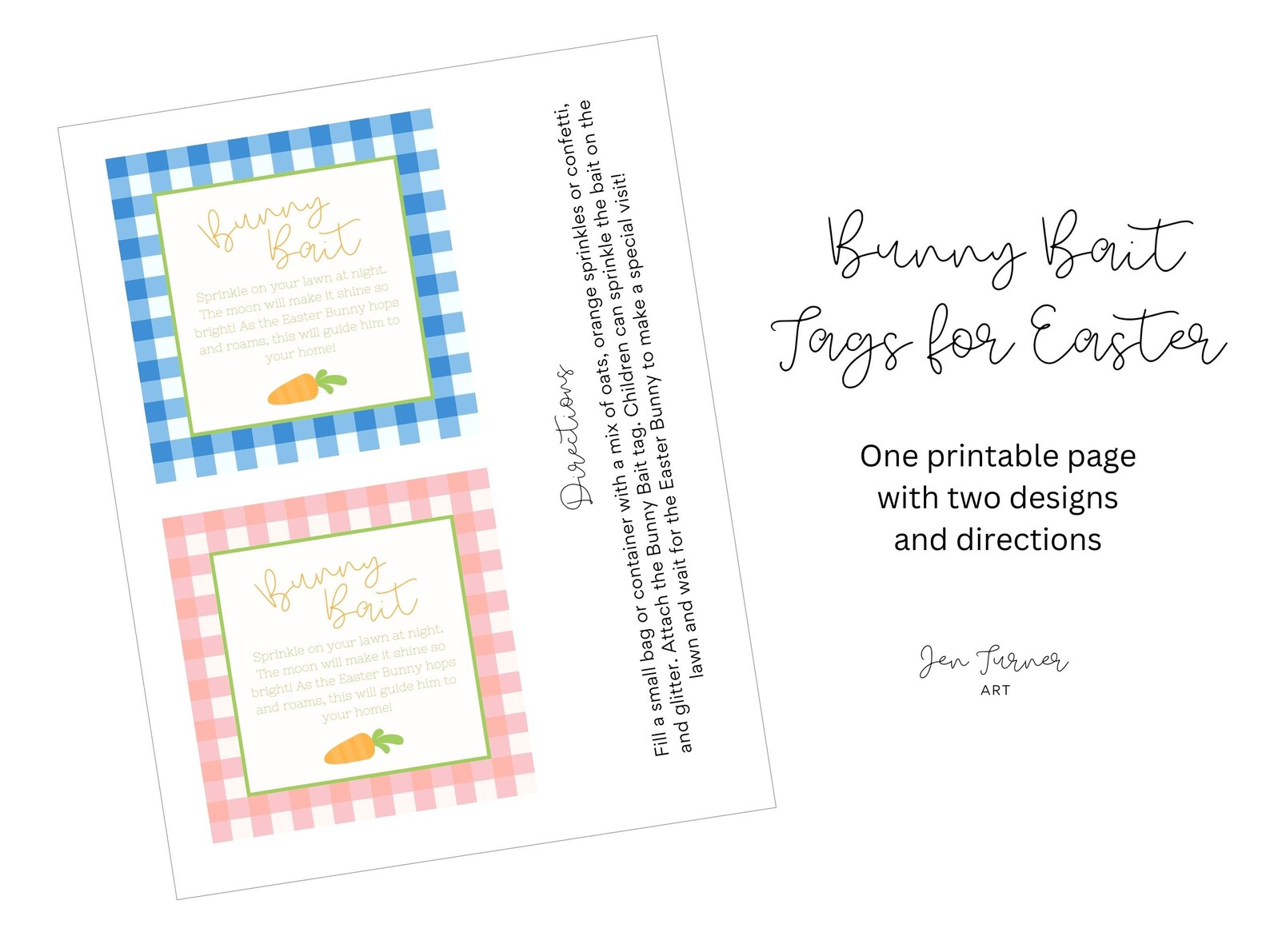 Easter Bunny Bait Printable Tag Bunny Food Tag Easter Craft - Etsy