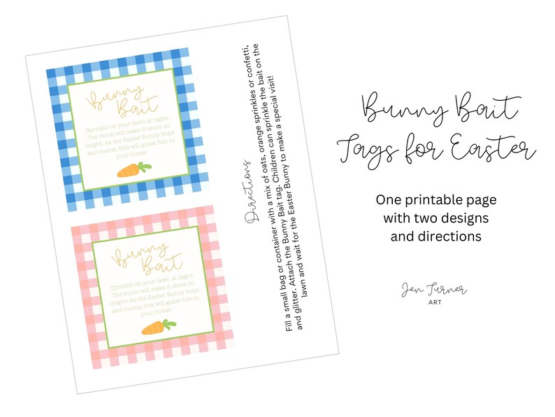 Easter Bunny Bait Printable Tag Bunny Food Tag Easter Craft - Etsy