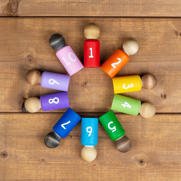 Rainbow Peg People - Etsy