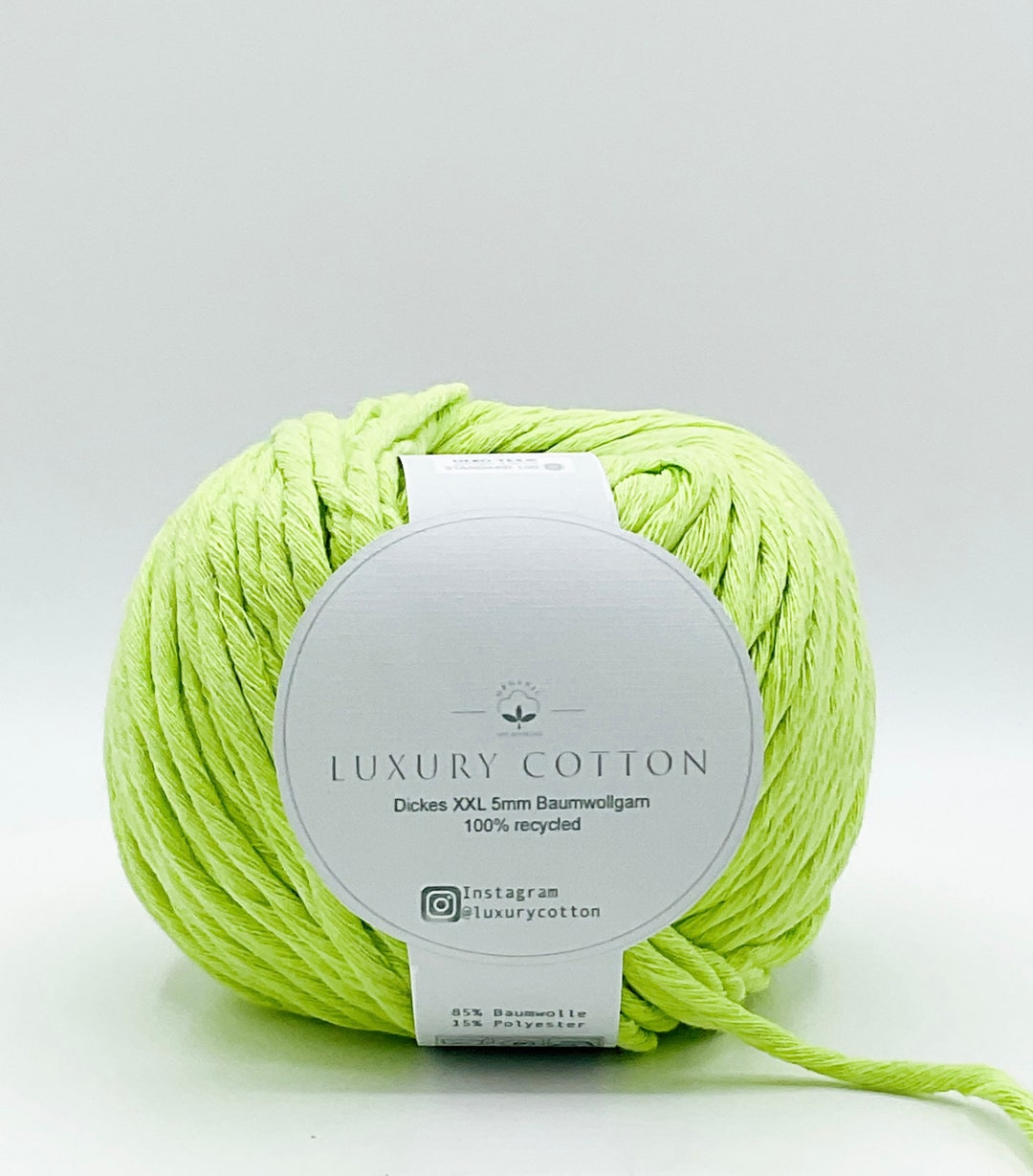 NEON XXL Knitting Wool Macrame Green Lime Neon Green 5 Mm Recycled ...