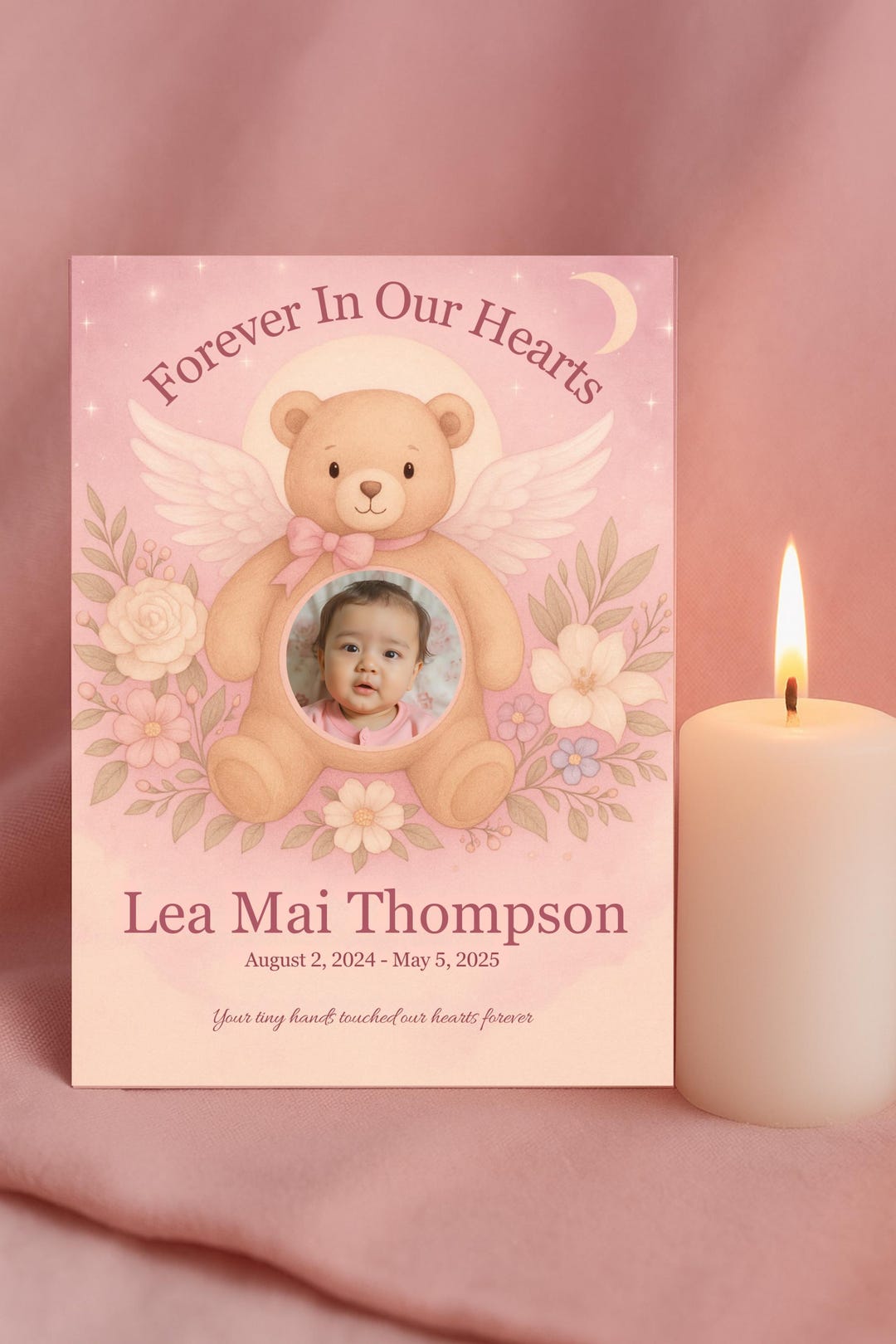 Infant Loss Funeral Program Template | Baby Girl Memorial Card|loss of ...