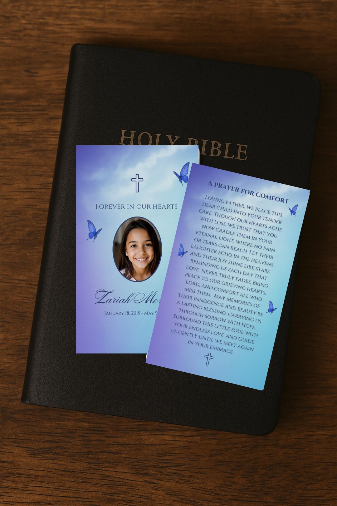 Memorial Prayer Card| Loss of Child| Funeral Card Template ...