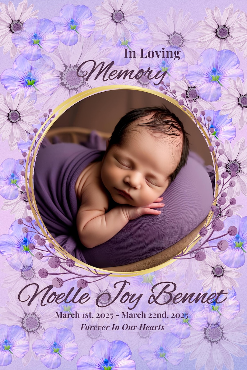 Infant Loss Funeral Program Template | Baby Girl Memorial Card|loss of ...
