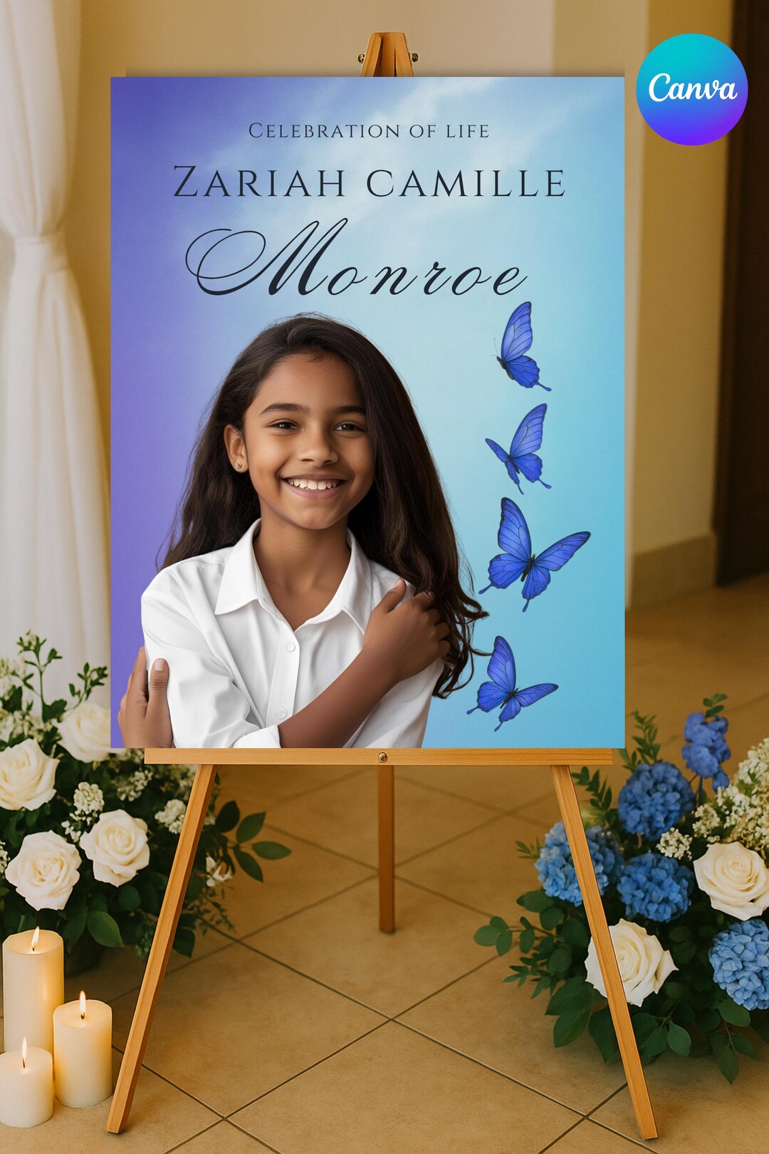 Child Loss Memorial Poster|funeral Welcome Sign|blue and Purple ...