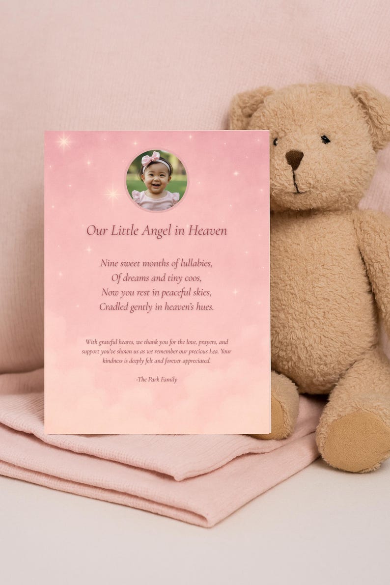 Infant Loss Funeral Program Template | Baby Girl Memorial Card|loss of ...