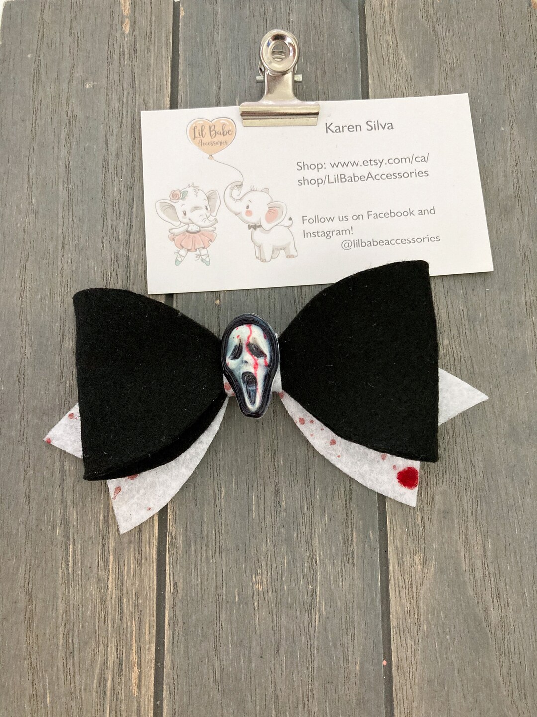 Halloween Bows Halloween Hair Accessories Hair Clips Scream Etsy