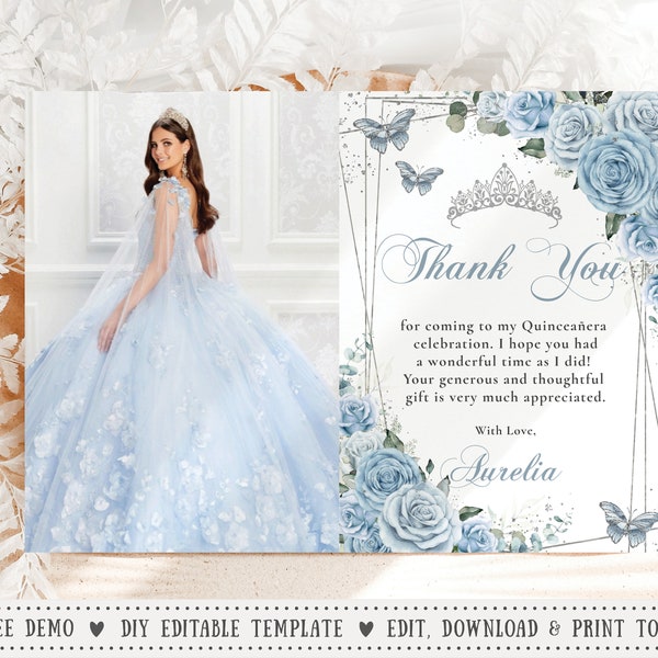 Thank You Photo Quinceanera Card - Etsy