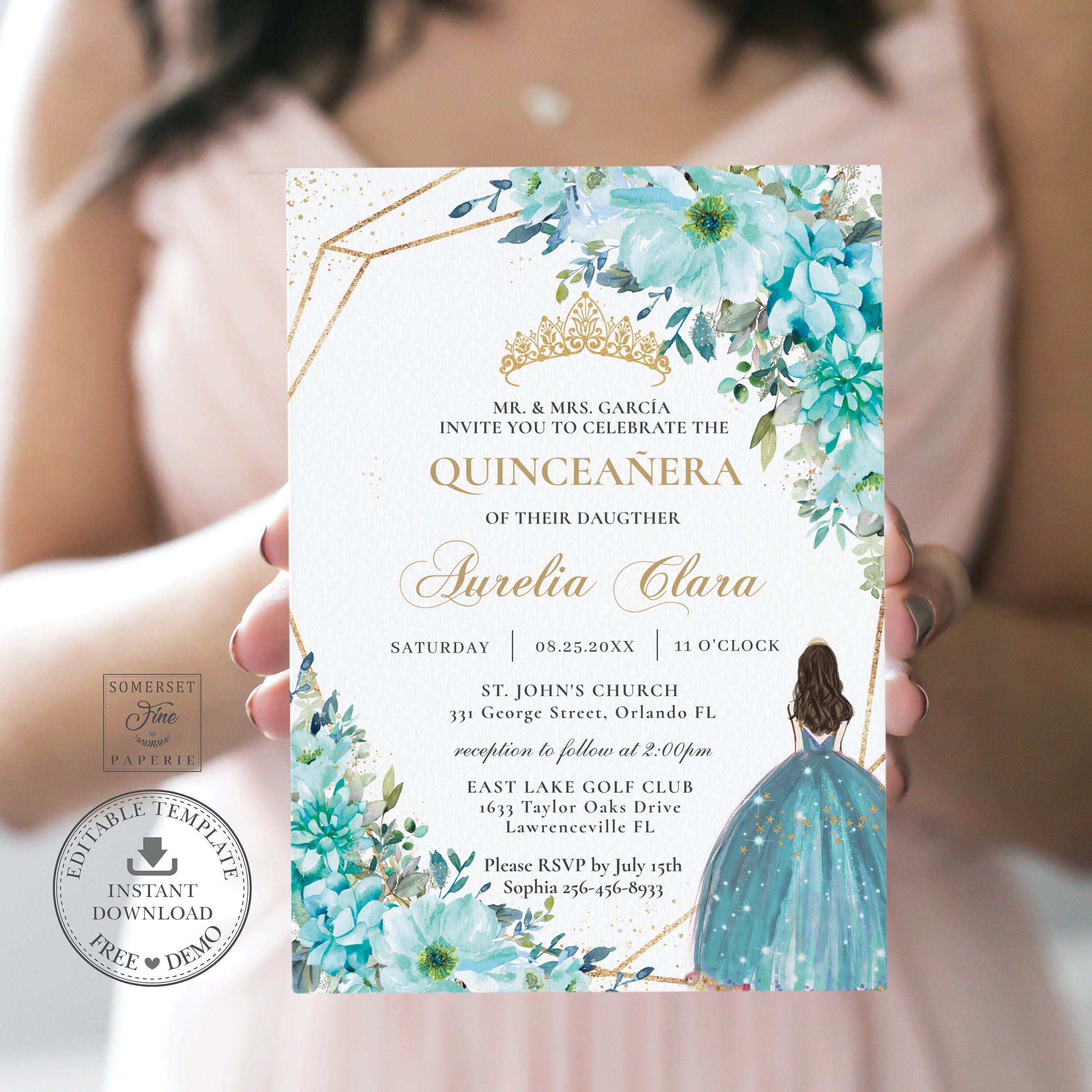 Turquoise Birthday Invitations