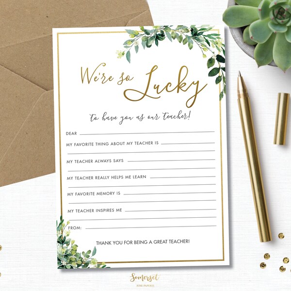 Teacher Appreciation Thank You Letter Template - Etsy