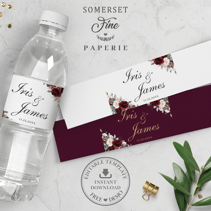 Wedding Water Bottle Labels - Etsy