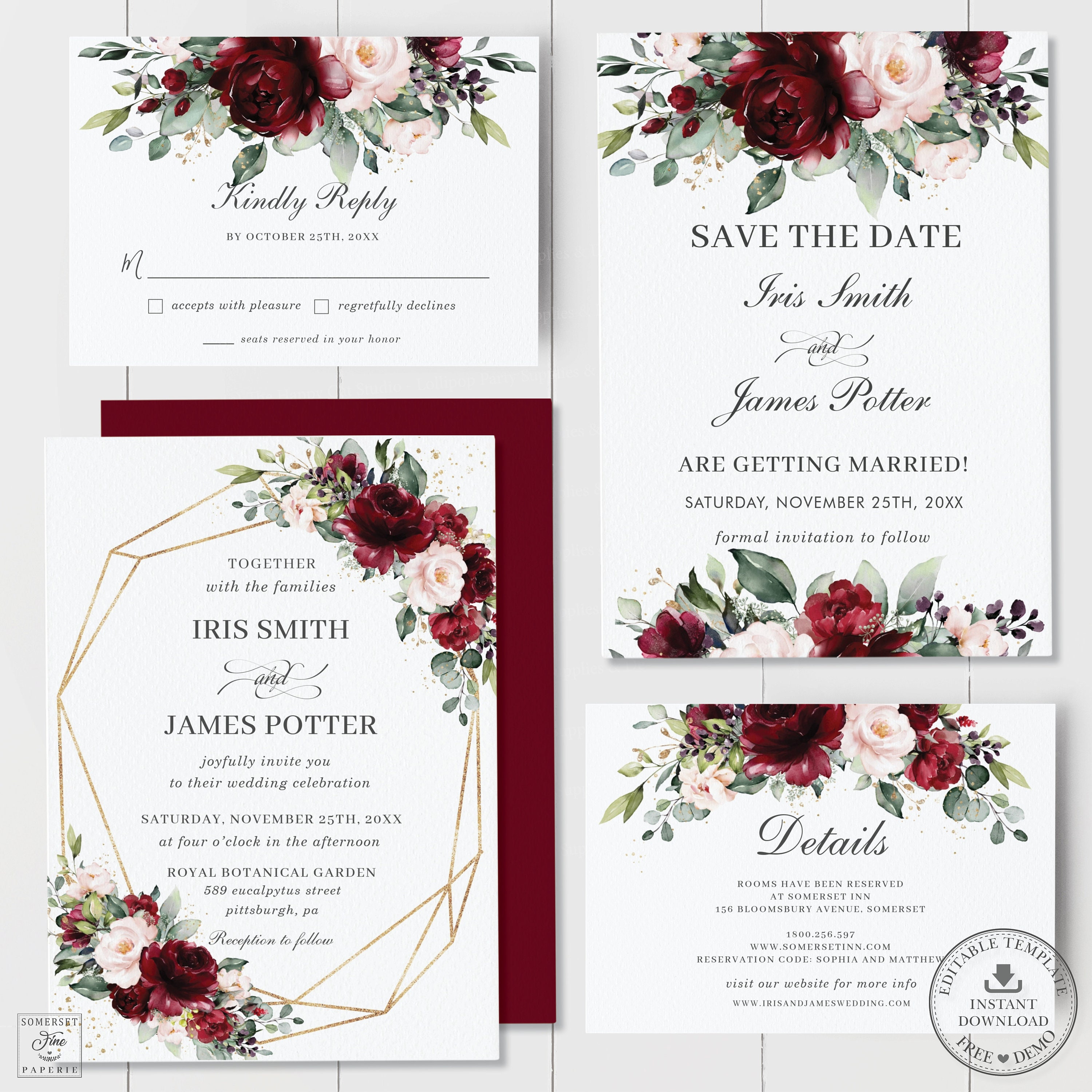 Free Blank Wedding Invitation Templates Printables