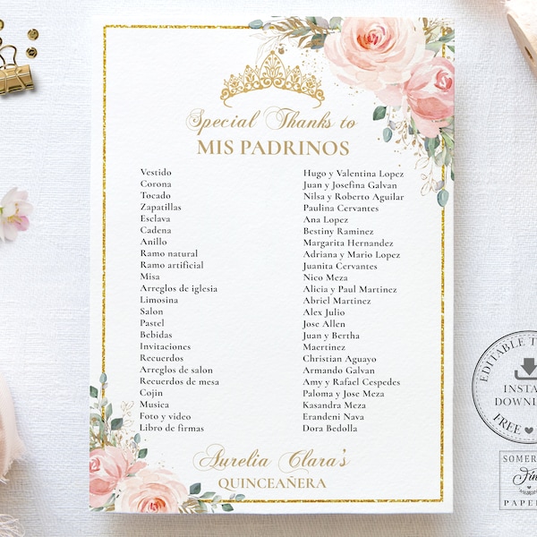 Quinceanera Sponsor List - Etsy Canada