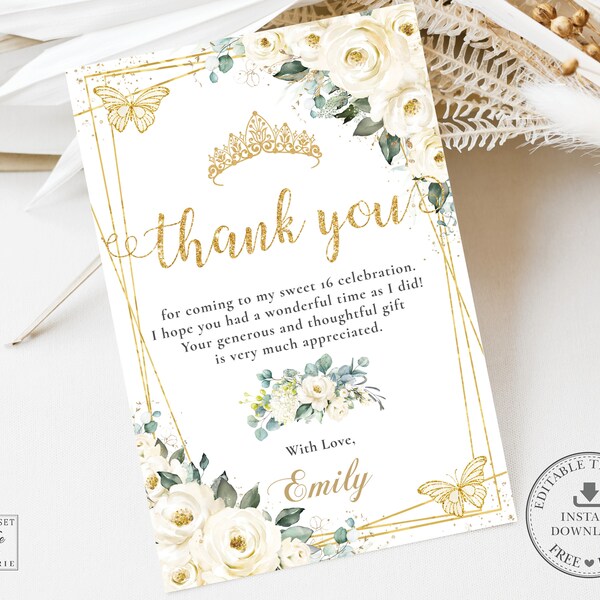 Quince Thank You Card - Etsy
