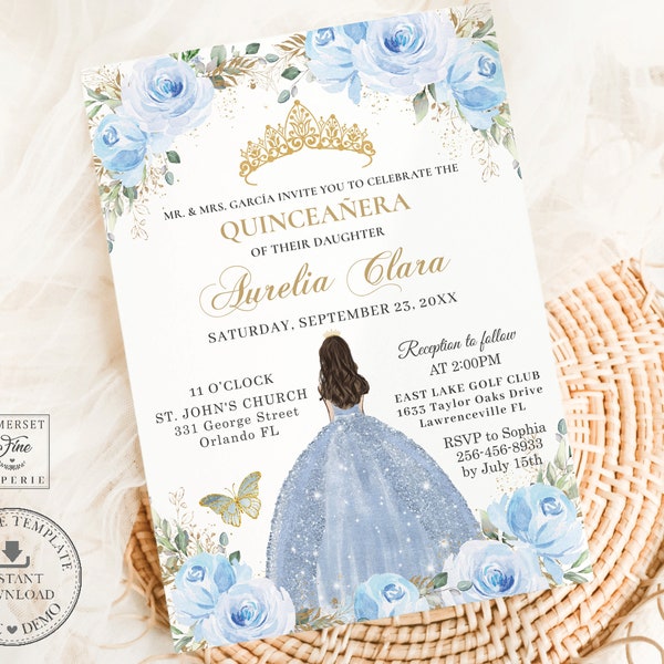 Light Blue Quince Invitation - Etsy
