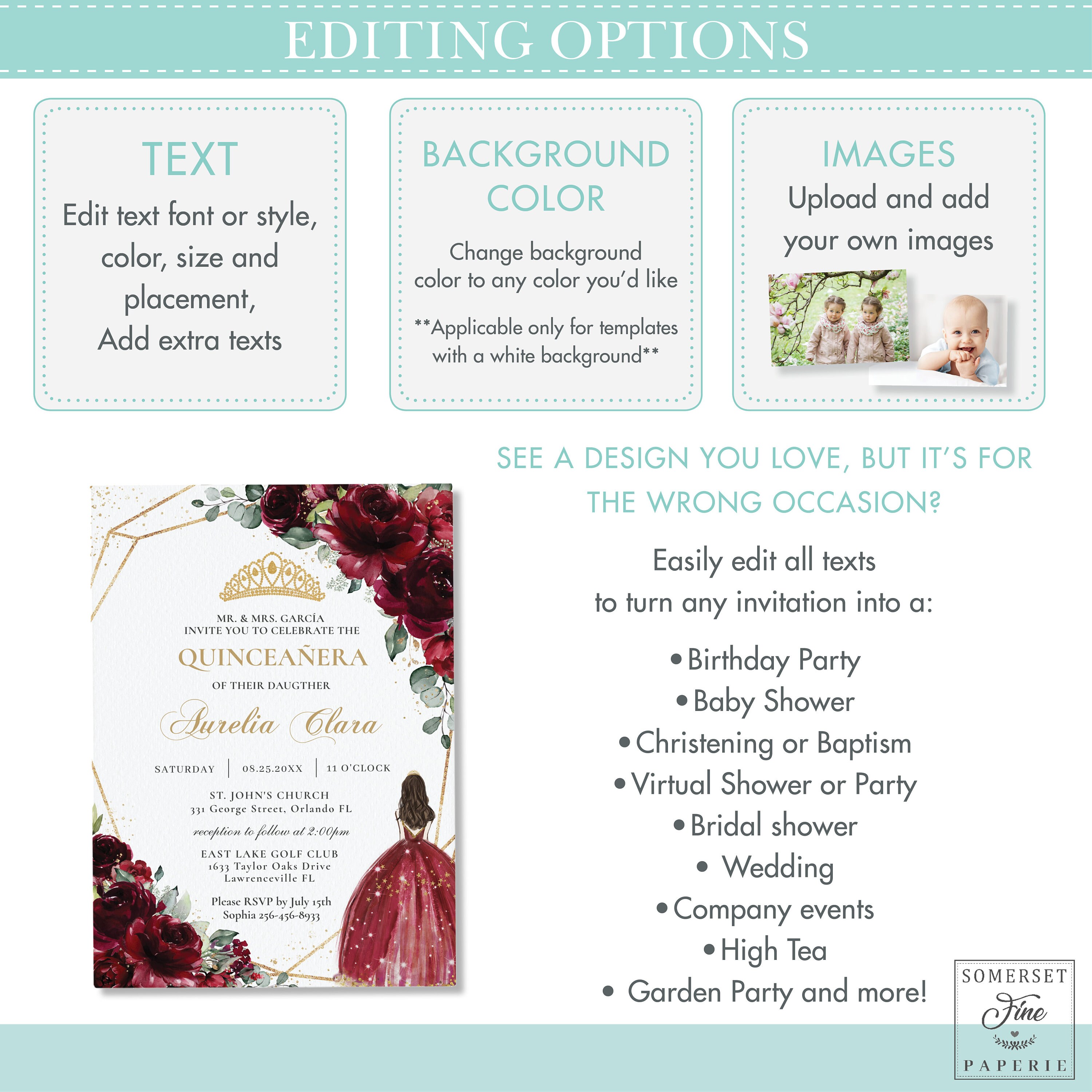 Purple Lilac Floral Gold Quinceañera RSVP Card QR Code Printable ...