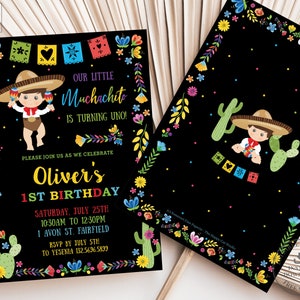 Mexican Floral 1st Birthday Boy Muchachito Invitation Printable ...