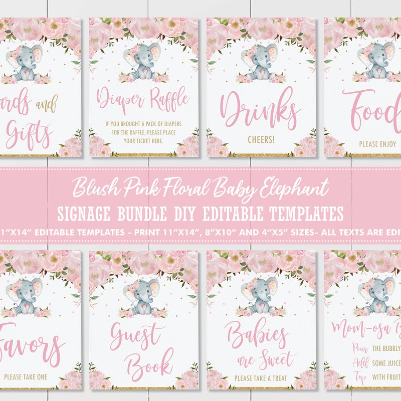 Pink Elephant Banner - Etsy