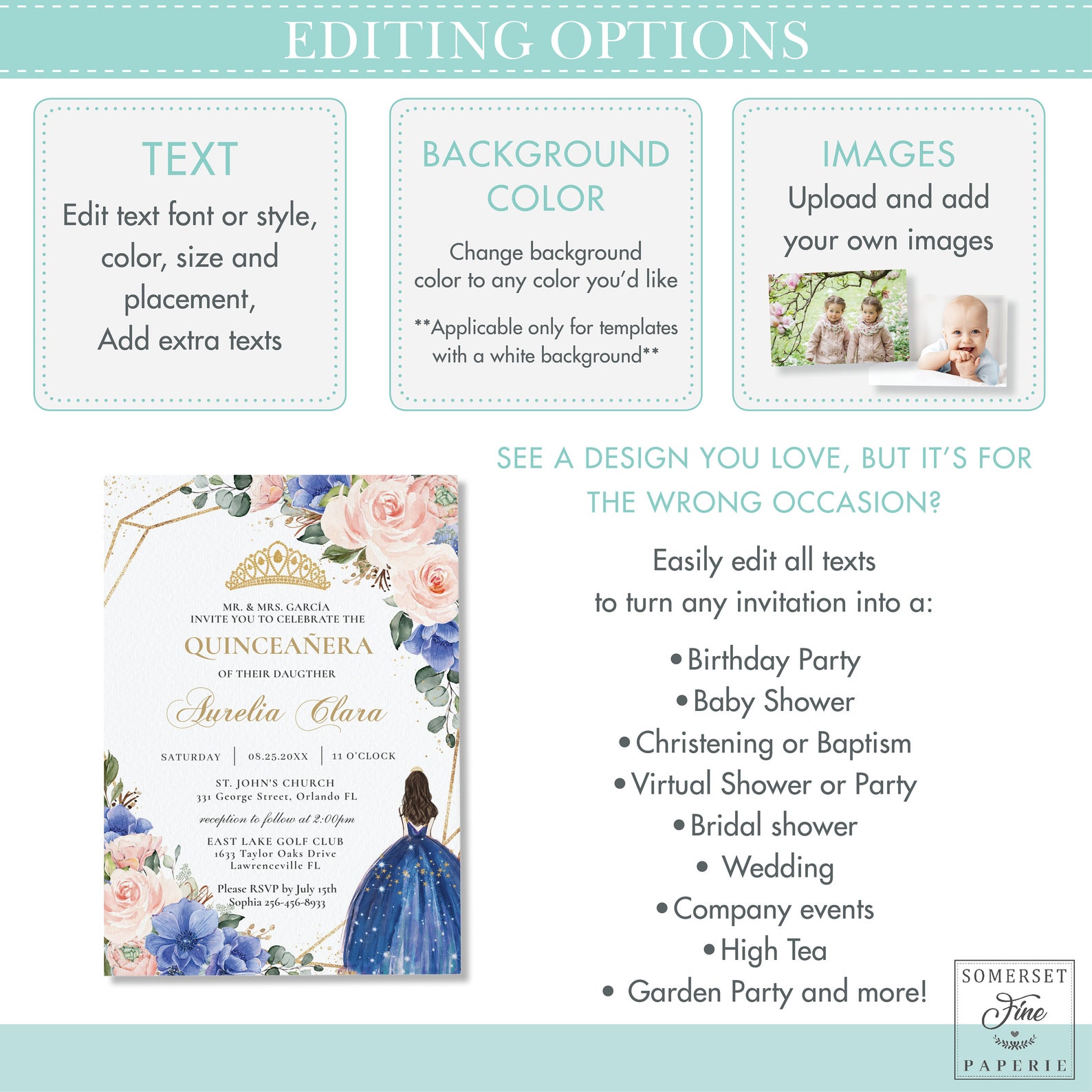 EDITABLE TEMPLATE 2 Circle Favor Label Royal Blue Blush - Etsy