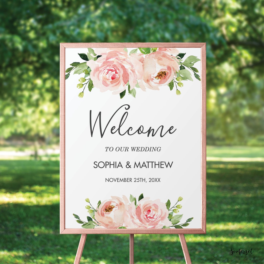 Floral Wedding Welcome Sign INSTANT DOWNLOAD Poster, DIY Editable ...