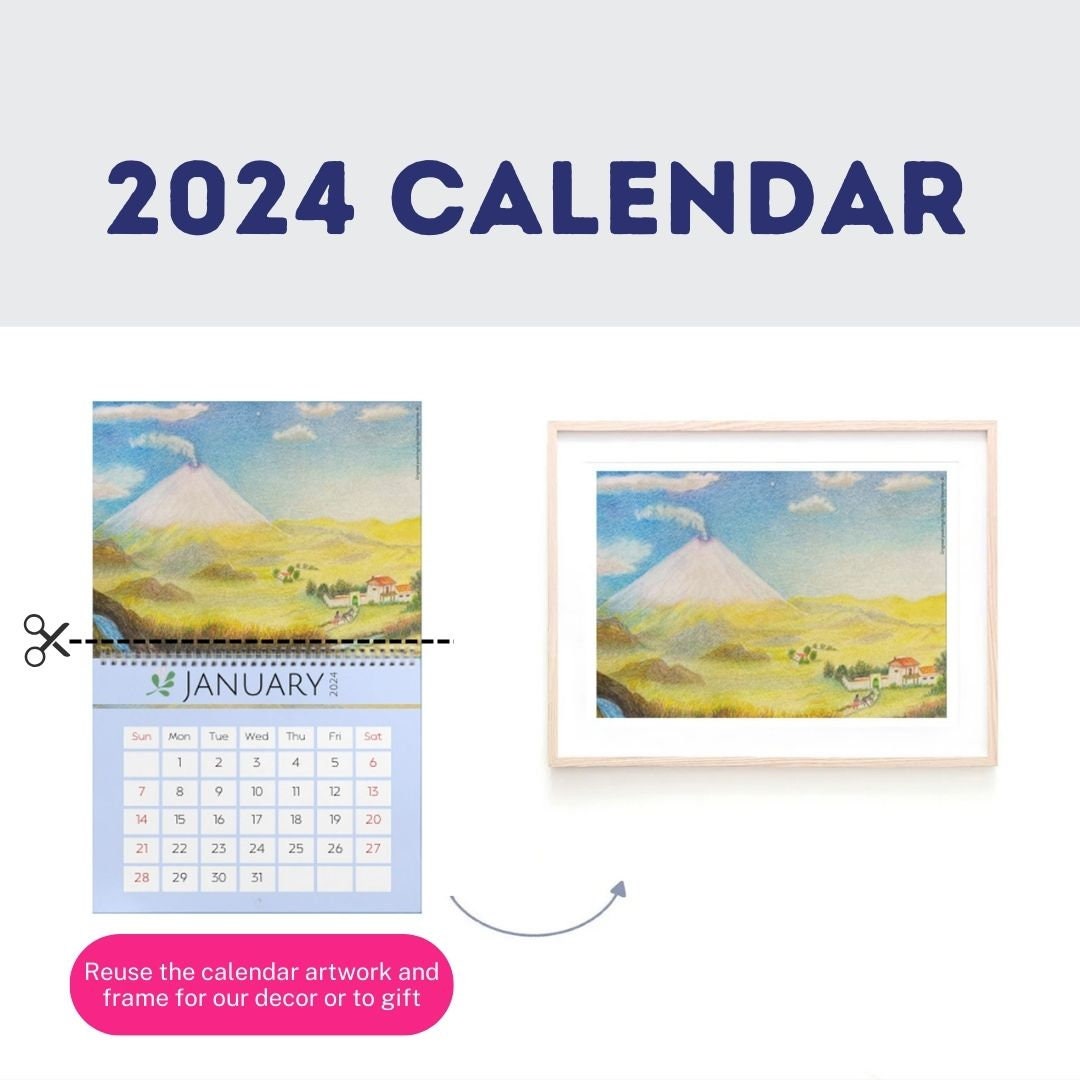 2024 Calendar Original Artwork | Wall Calendar 8.5x11 Satin Finish ...