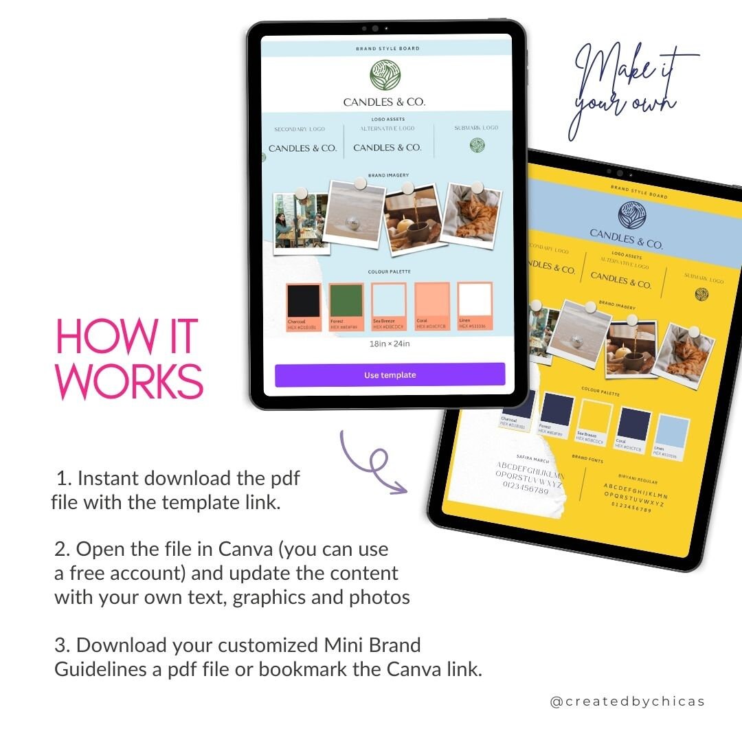 Brand Guidelines Canva Template Mini Brand Guidelines - Etsy