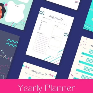 Printable Planner | Digital Journal Planner Yearly | Undated Planner ...